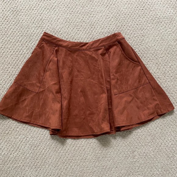 Cider | Skirts | Flirty Cider Faux Suede Circle Skirt Nwt | Poshmark